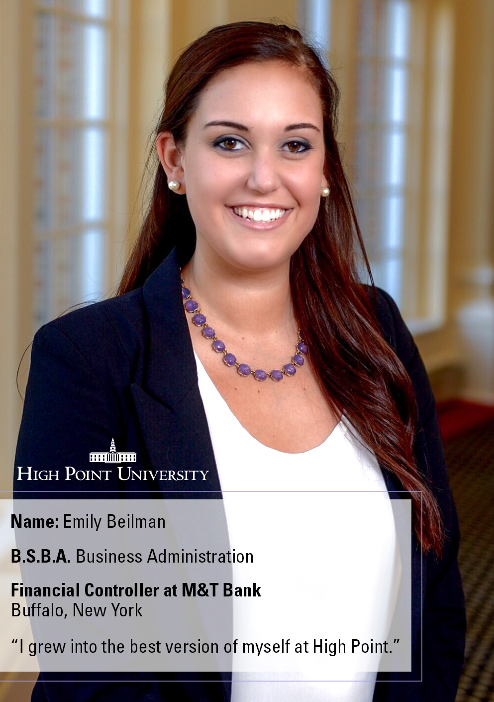 Class of 2016 Outcomes: Emily Beilman Selected for Management Development Program | High Point ...