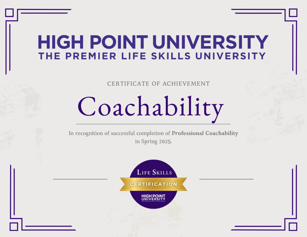 Coachability | Credentials | High Point University