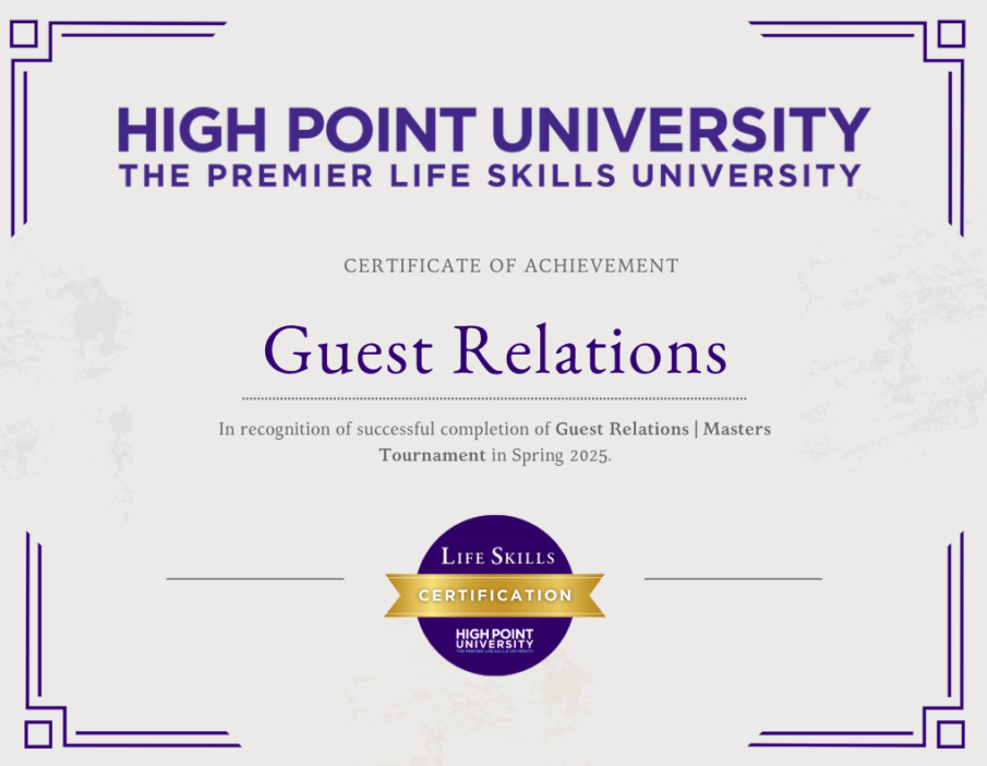 Guest Relations | Masters Tournament | Credentials | High Point University