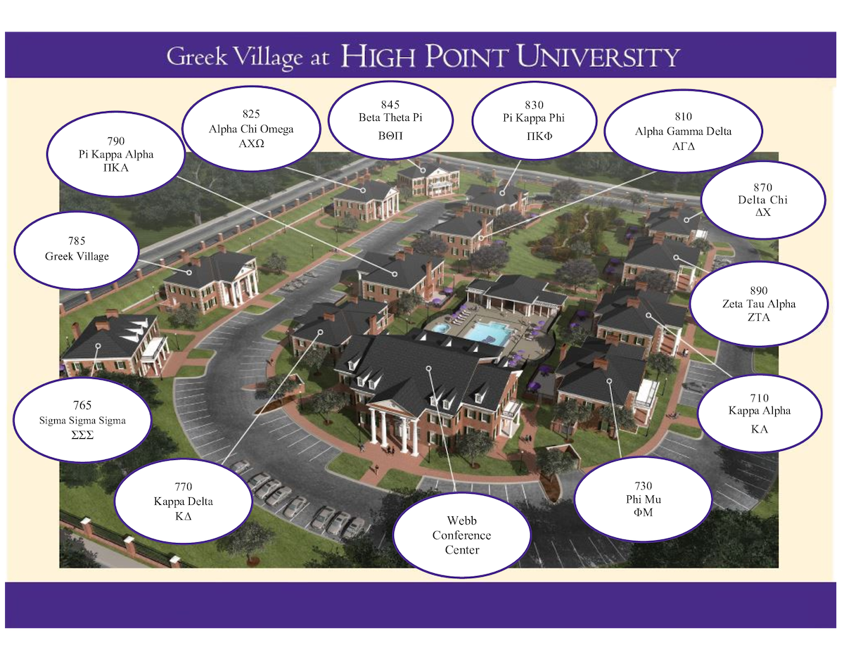 Greek Village Map | Fraternity and Sorority Life | High Point University