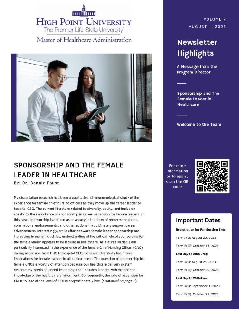 Newsletters & Events | Online Master of Healthcare Administration | High Point University