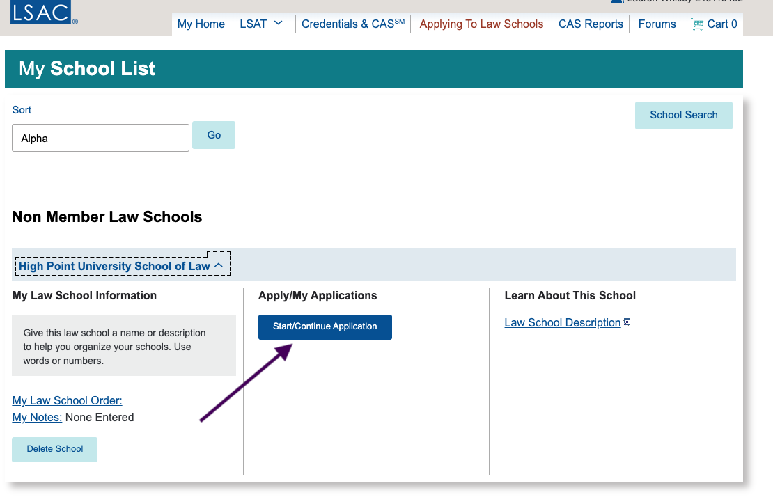 LSAC Application Instructions | Law School | High Point University