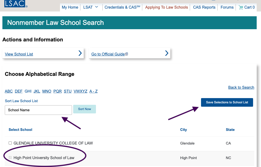 LSAC Application Instructions | Law School | High Point University
