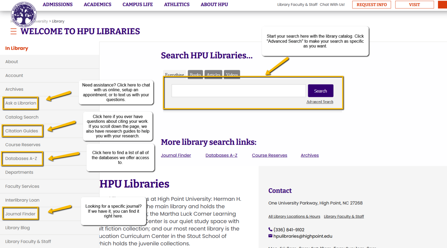 Welcome to HPU Libraries! | Library | High Point University