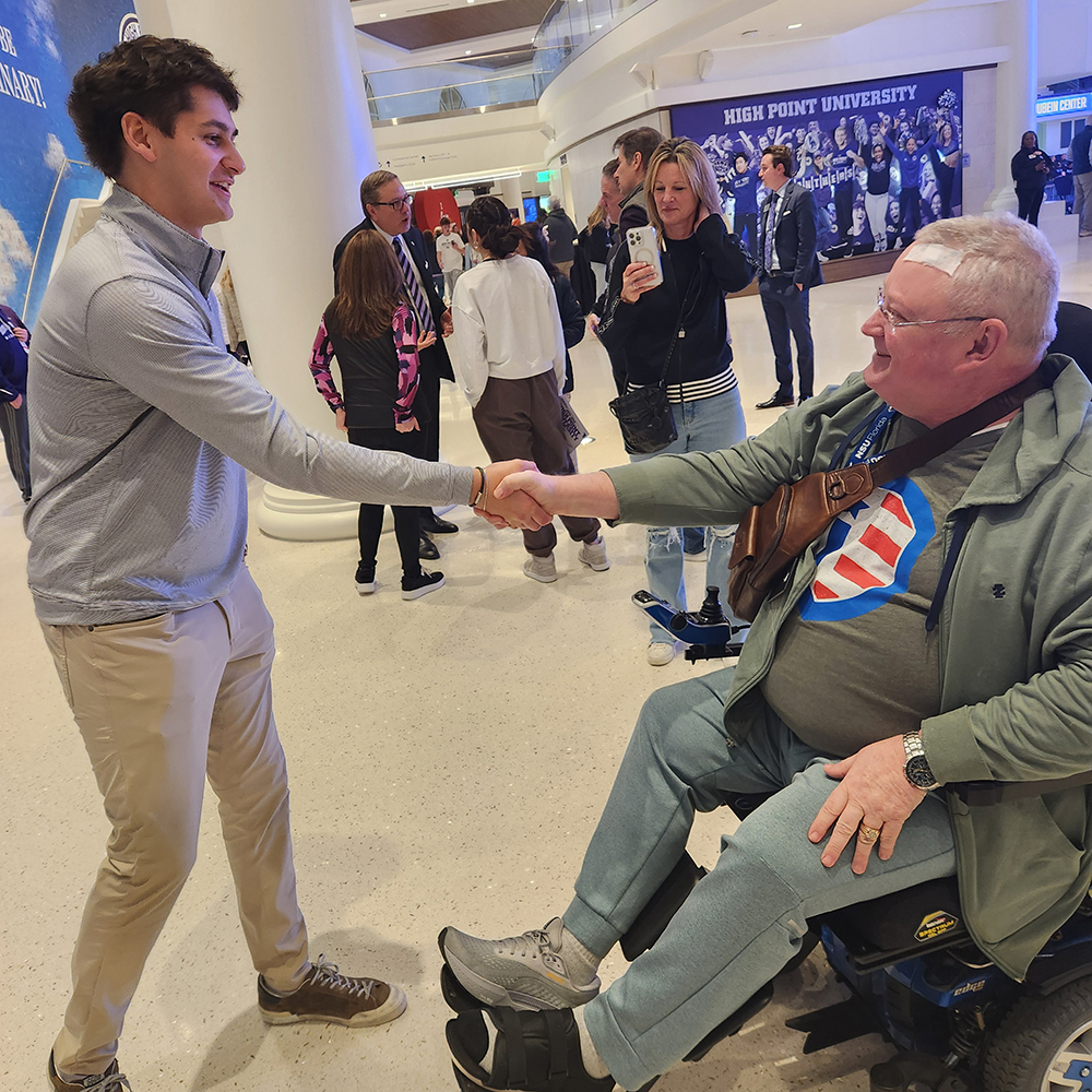 HPU Fraternity Presents Two Wounded Veterans with Track Chairs | High ...