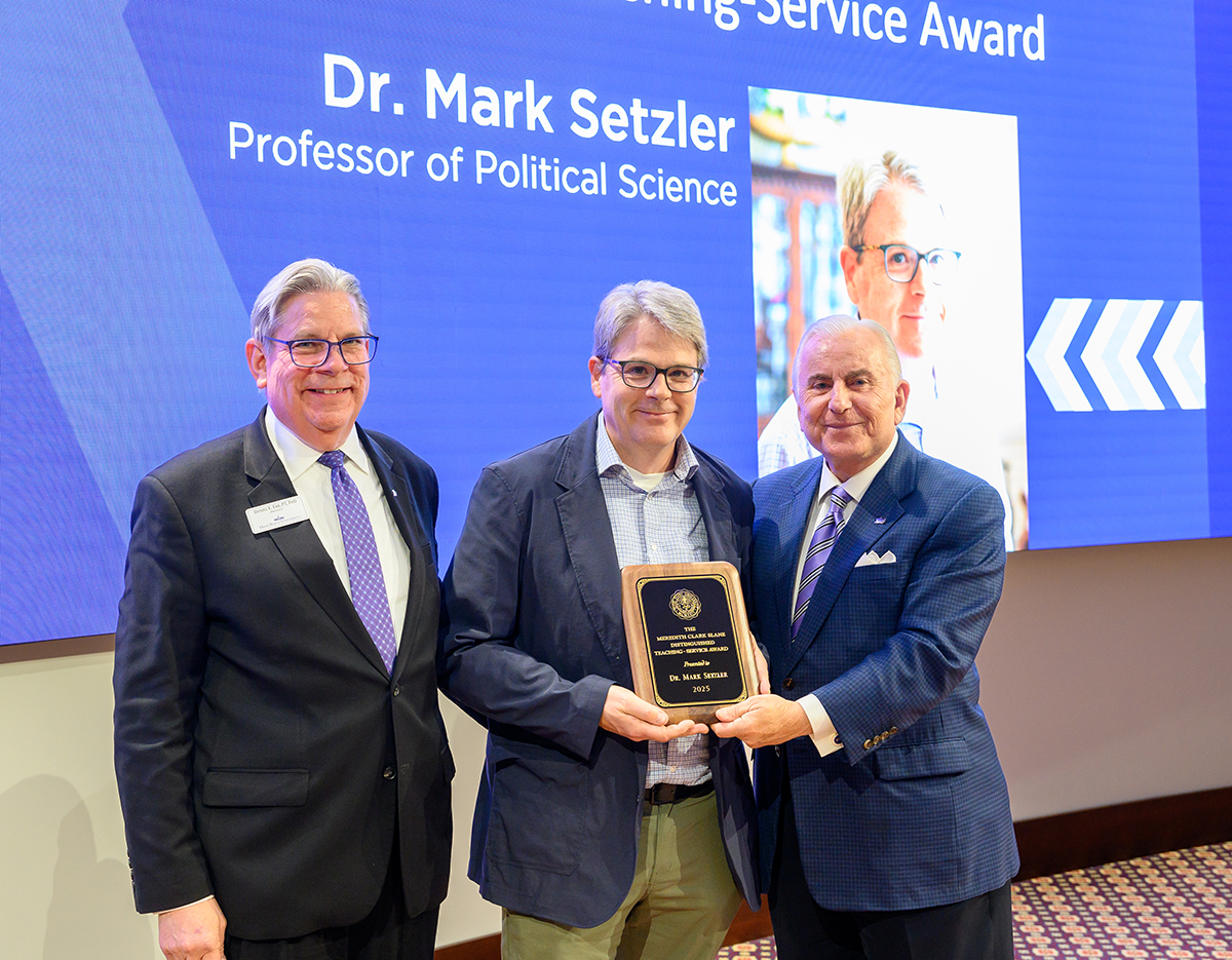 HPU Presents Dr. Mark Setzler with Slane Distinguished Teaching|Service ...