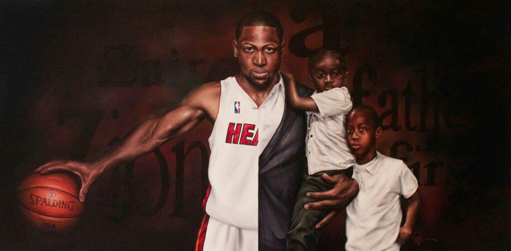 Junior Creates, Presents Portrait to NBA Star Dwyane Wade | High Point ...