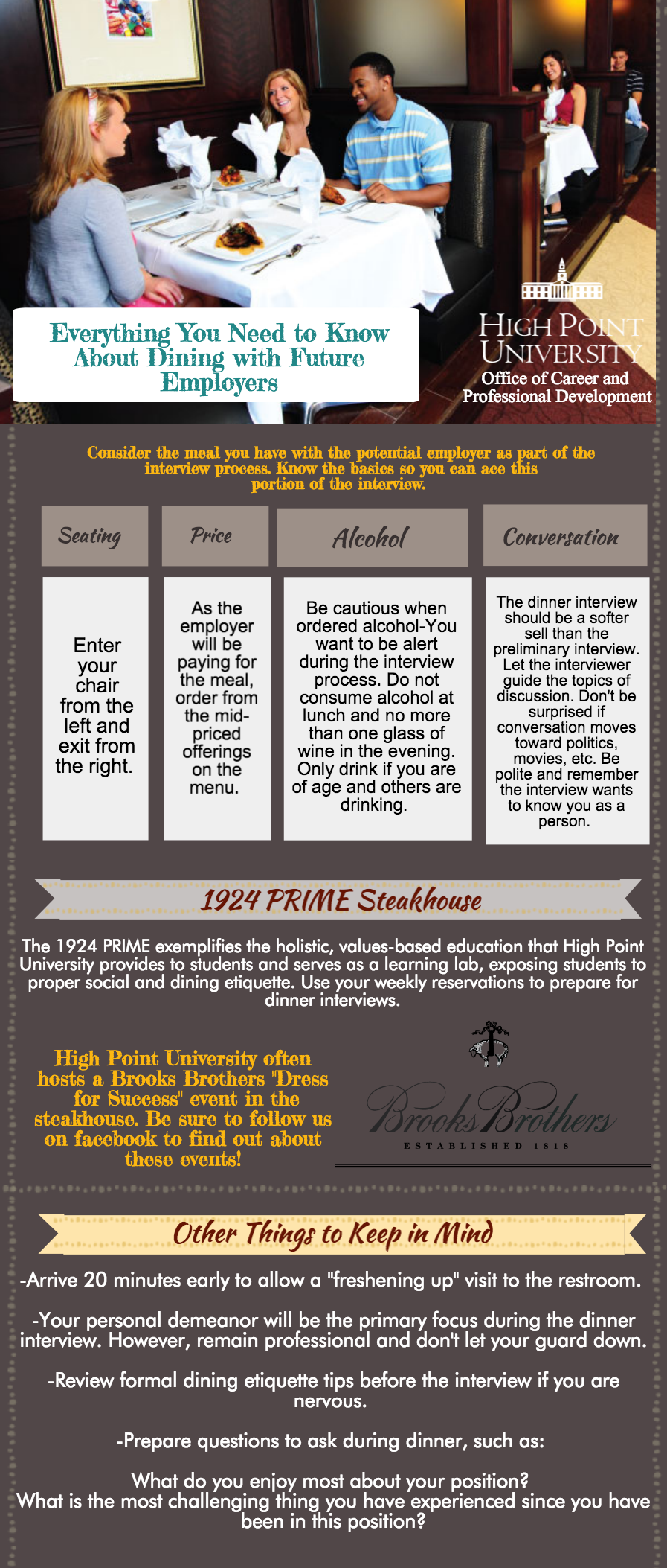 [INFOGRAPHIC]: Dining Interview #CareerTipTuesday | High Point University