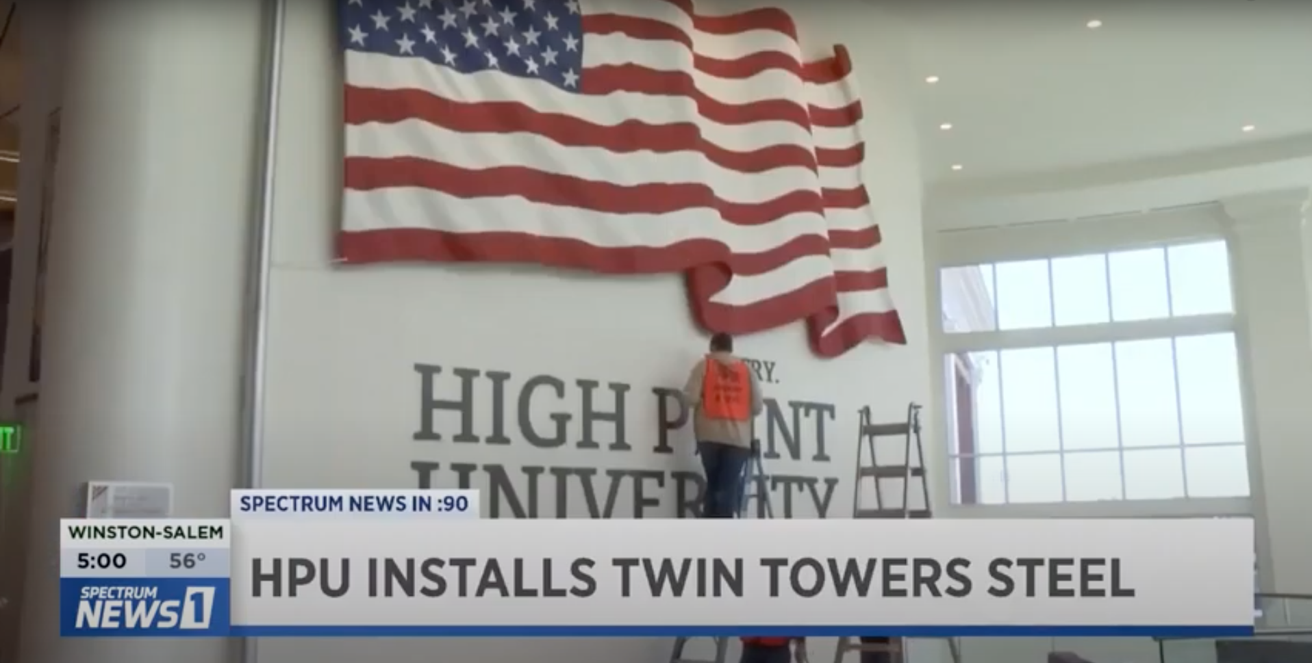 Spectrum: HPU Installs Steel From Twin Towers in Qubein Arena | High ...