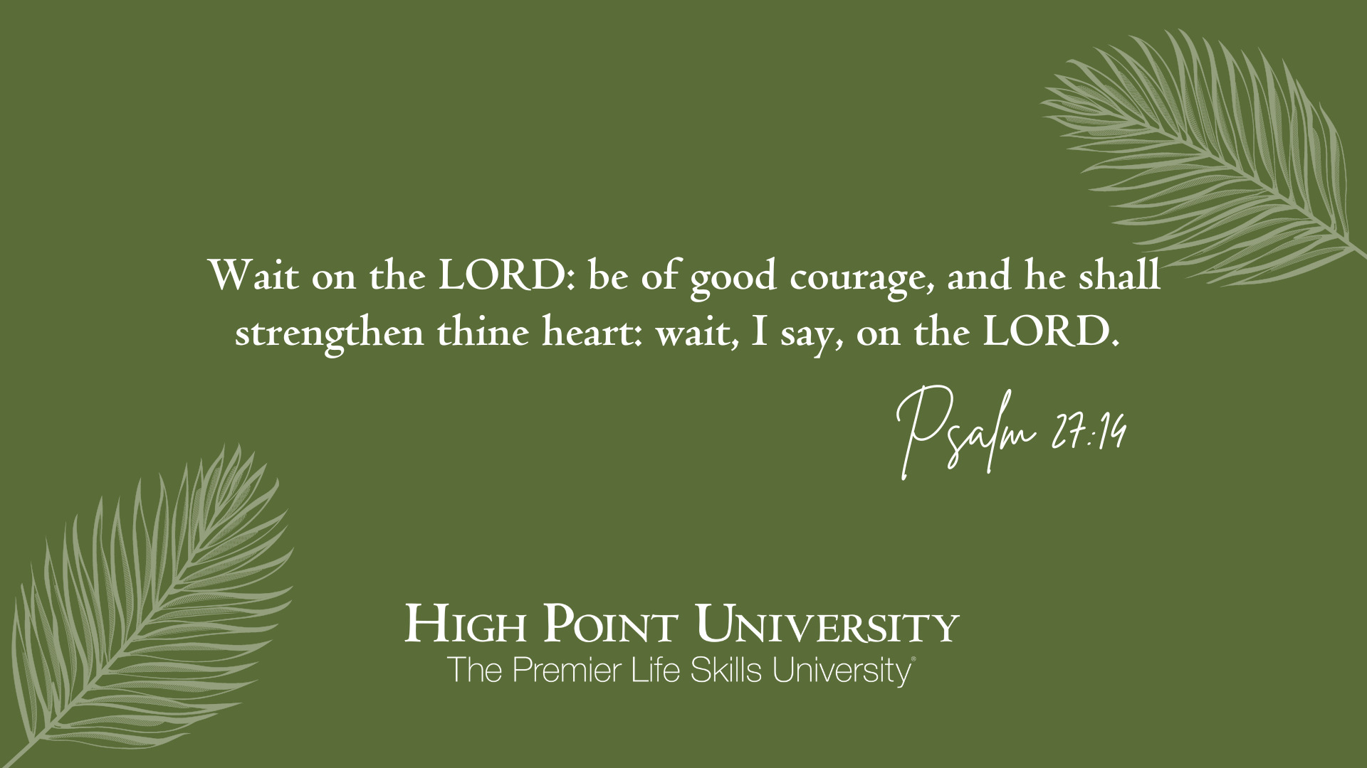 Day 23 | Lenten Message | Religious Life | High Point University