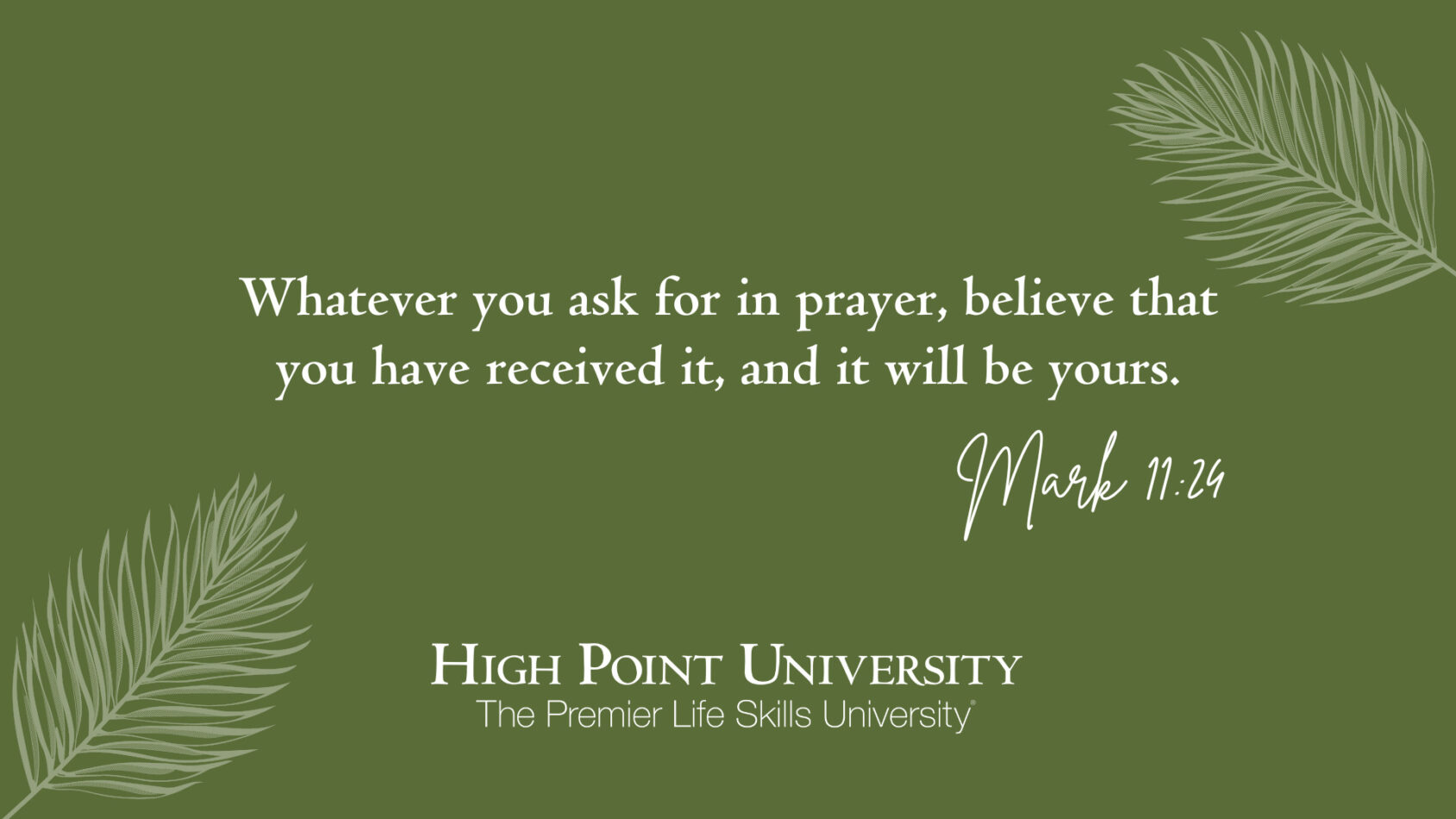 Day 6 | Lenten Message | Religious Life | High Point University
