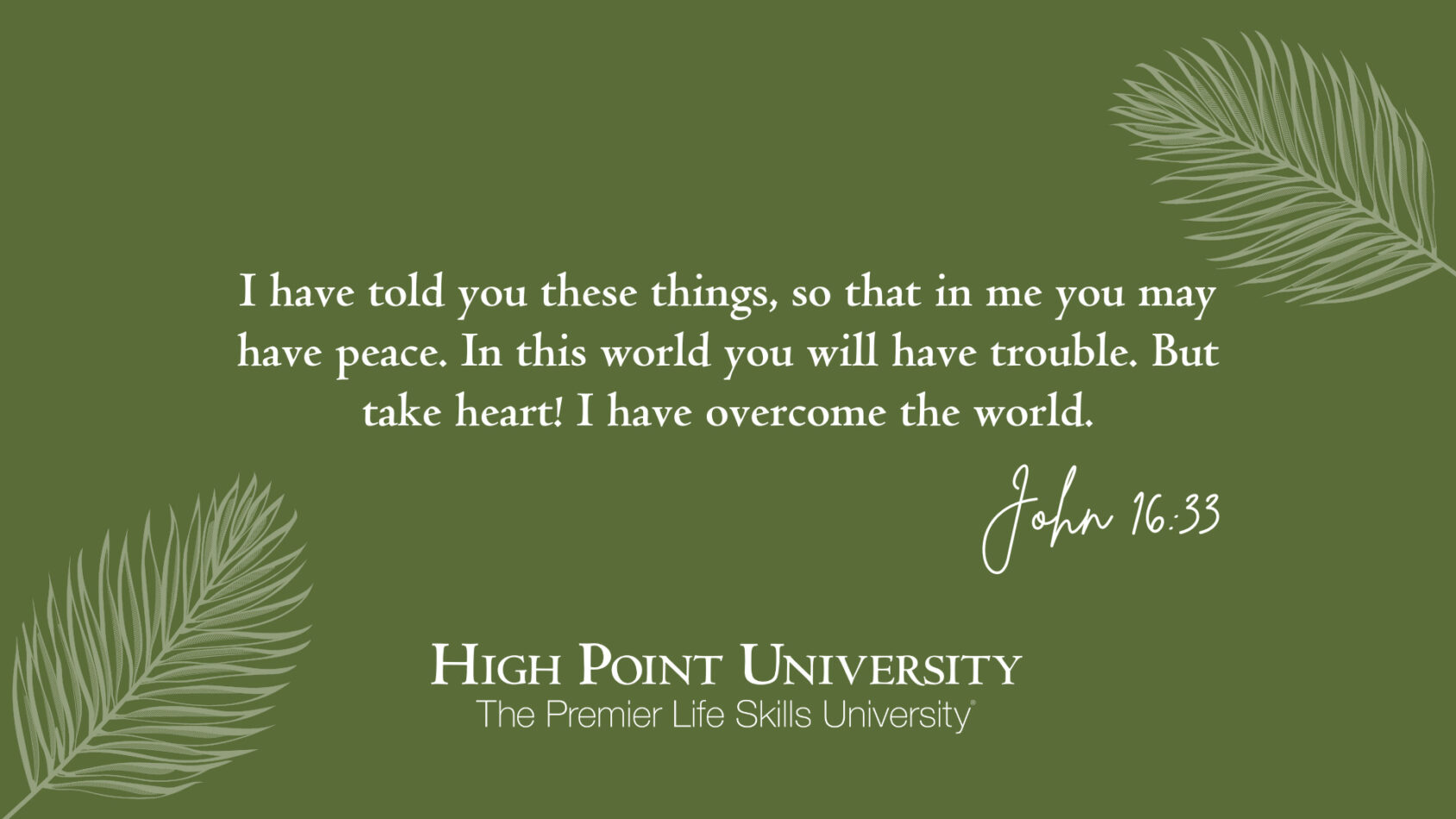 Day 2 | Lenten Message | Religious Life | High Point University