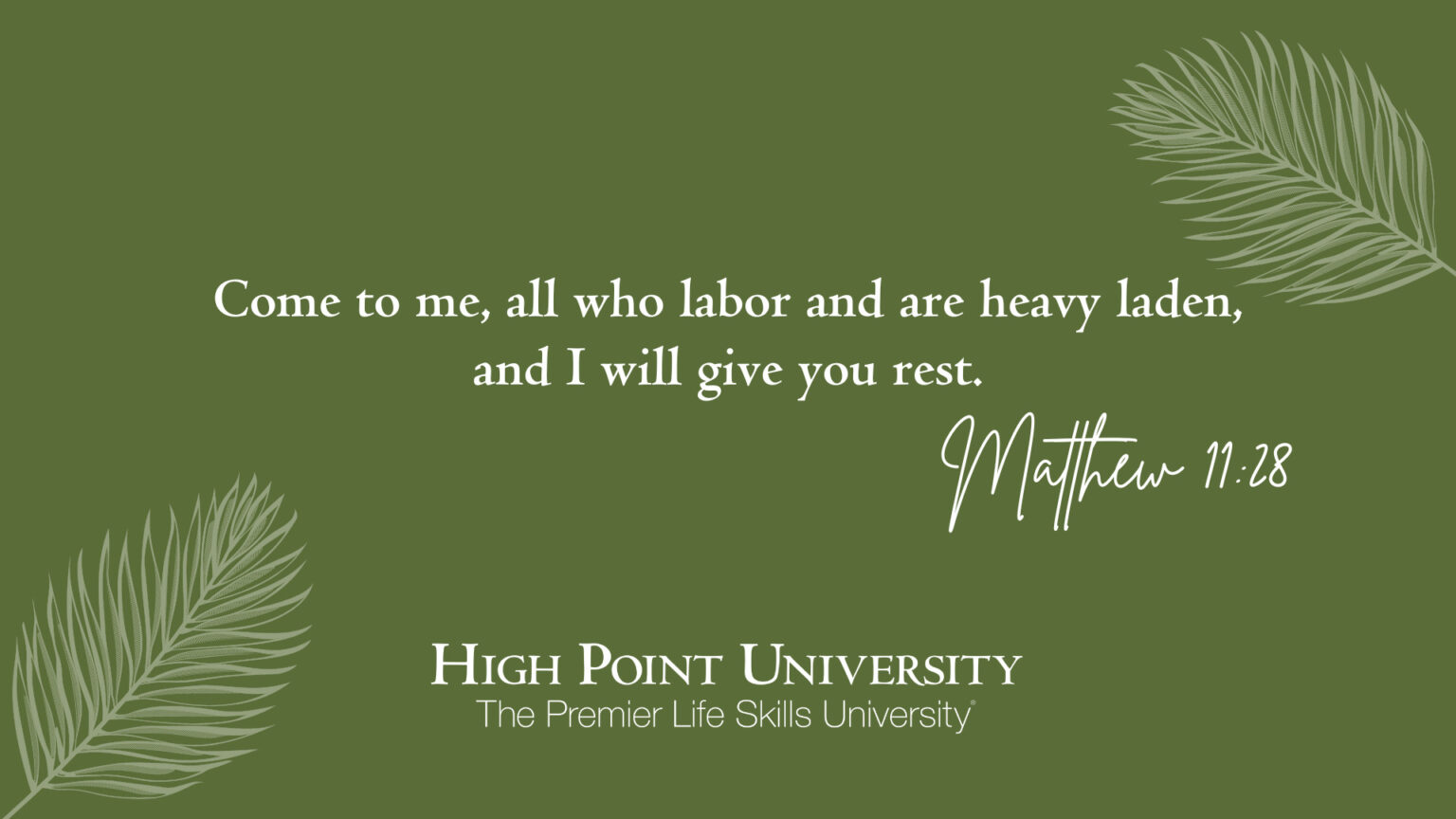 Day 25 | Lenten Message | Religious Life | High Point University