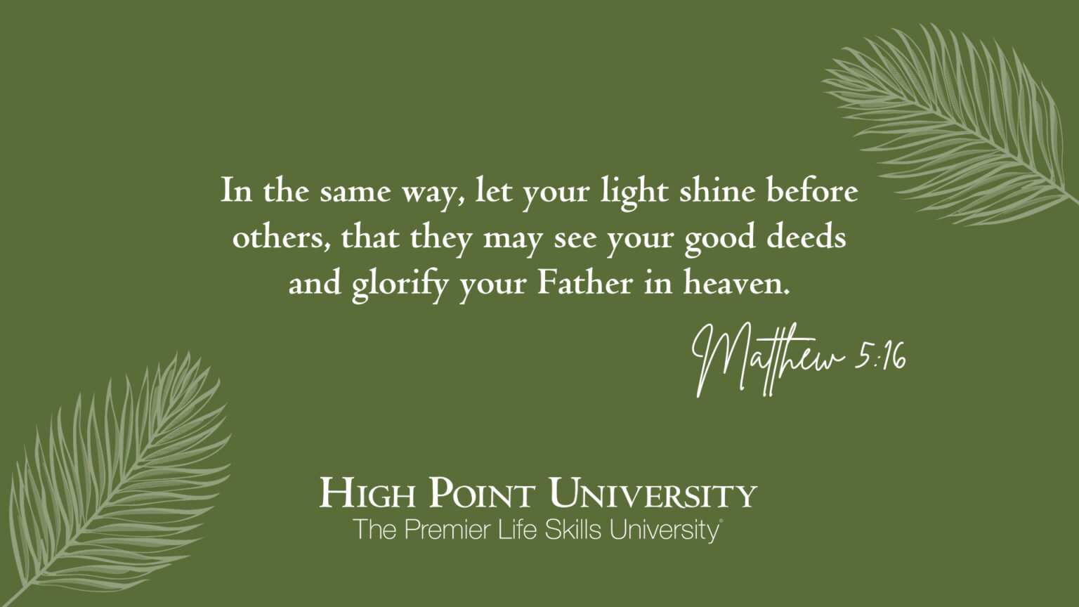 Day 16 | Lenten Message | Religious Life | High Point University