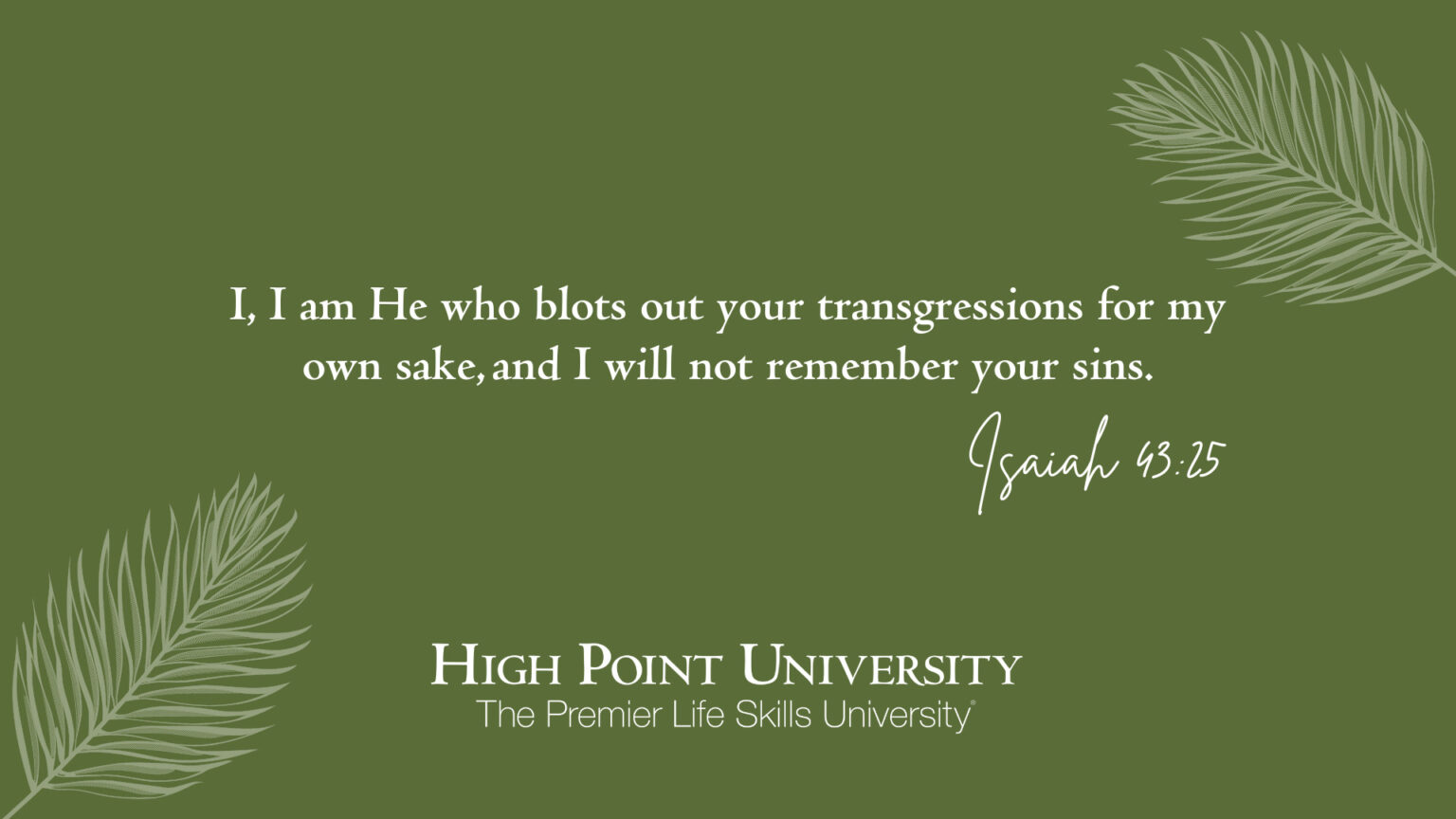 Day 10 | Lenten Message | Religious Life | High Point University