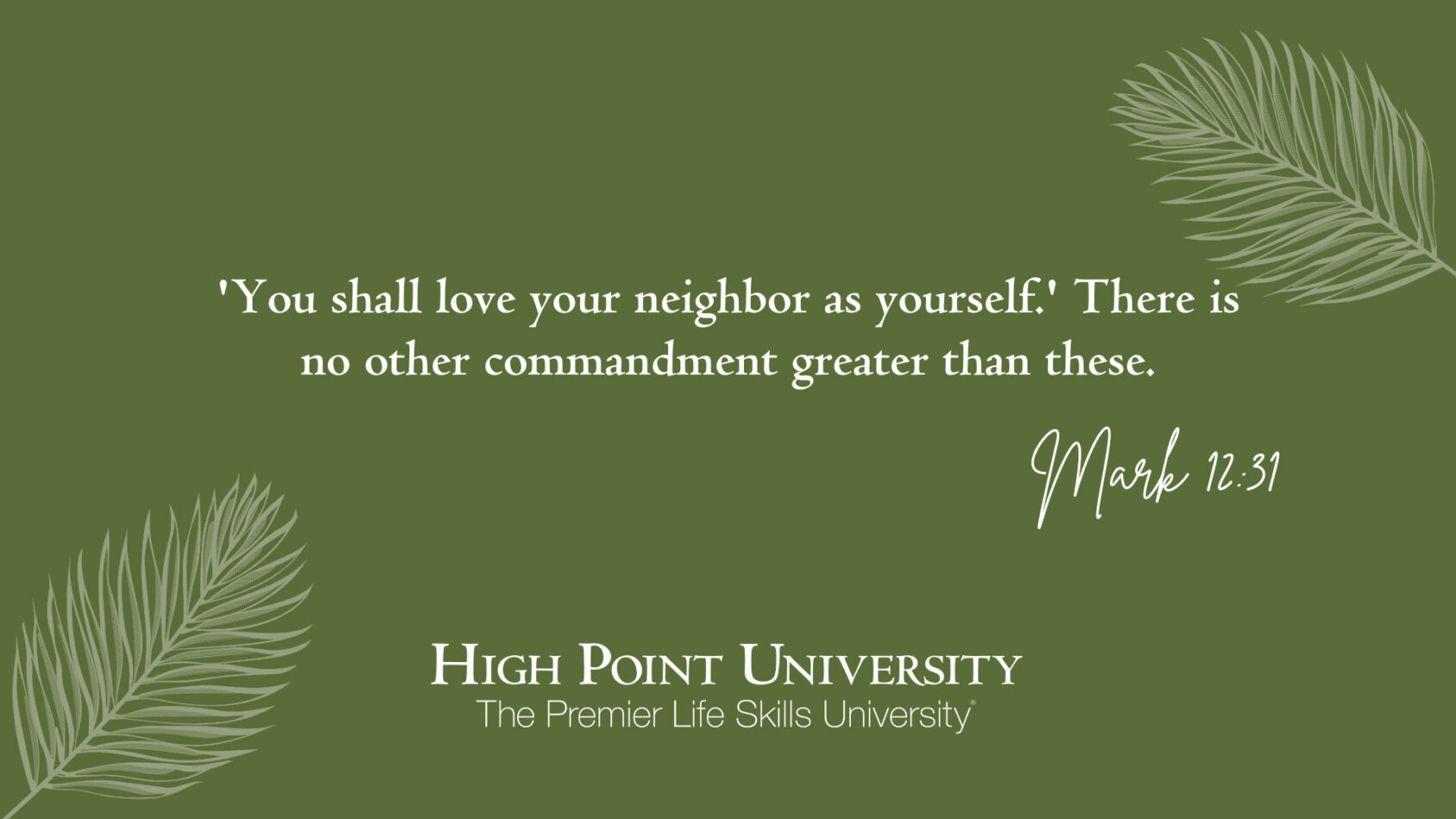 Day 38 | Lenten Message | Religious Life | High Point University