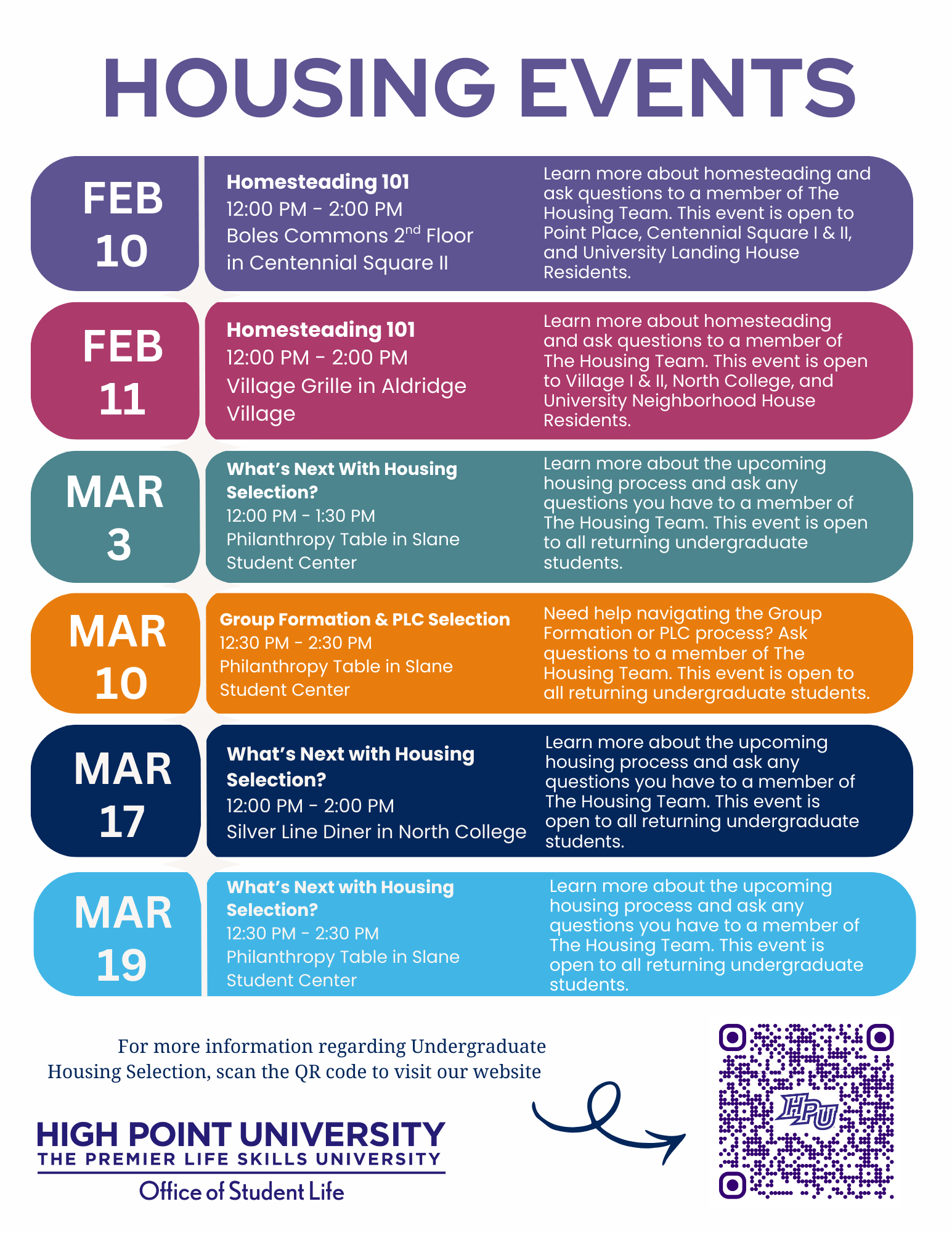 Returning Undergraduate Student Housing Selection | Residence Life | High Point University