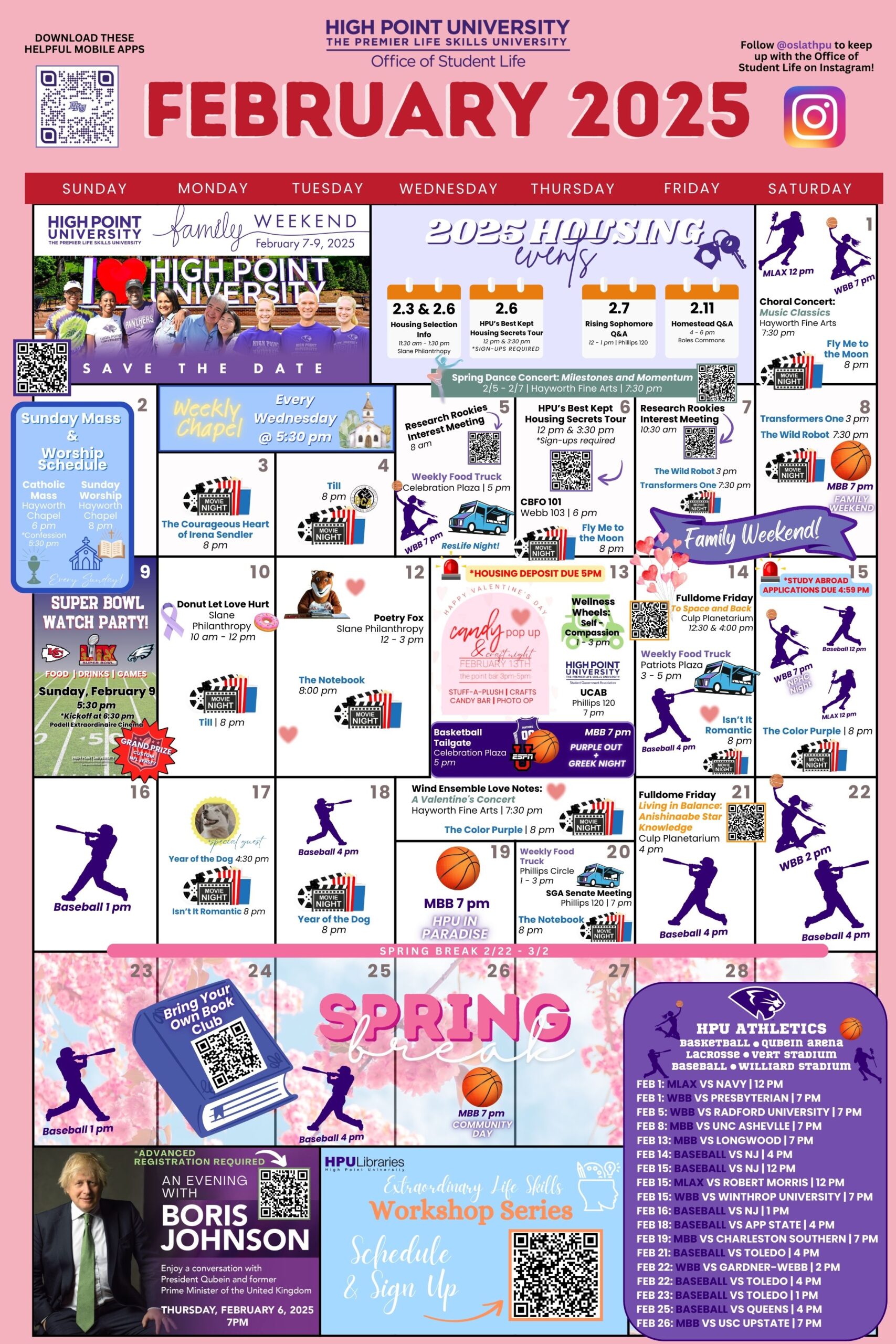 Monthly Student Events Calendar | Student Life | High Point University