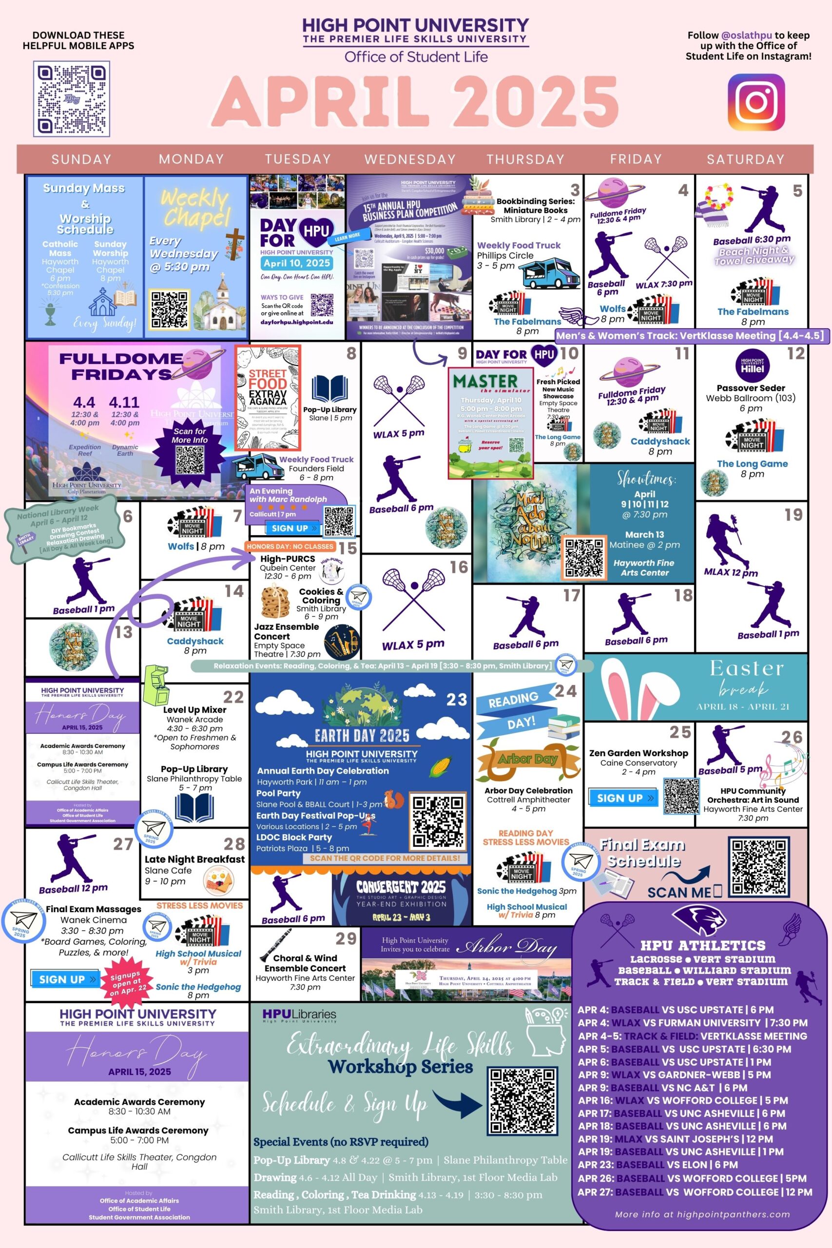 Monthly Student Events Calendar | Student Life | High Point University